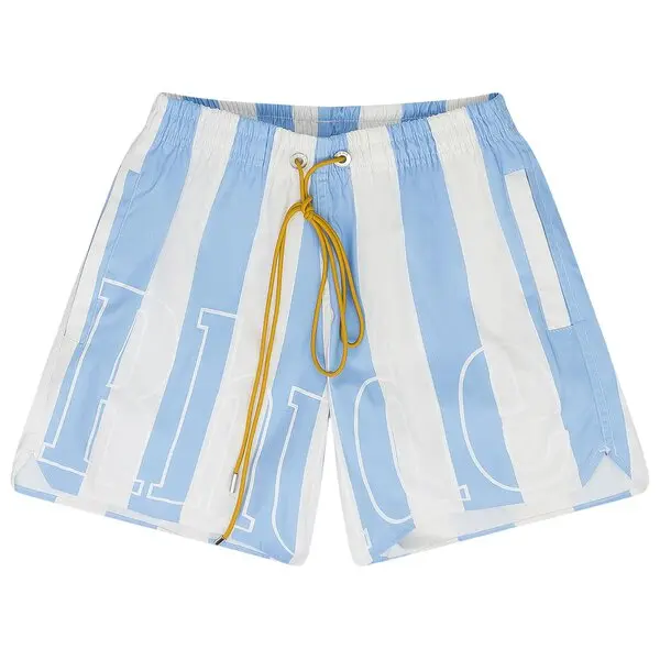 Rhude Logo Striped Swim Trunks - Blue