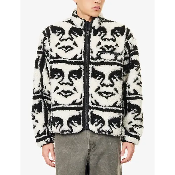 Obey Repeated Icon Sherpa Jacket