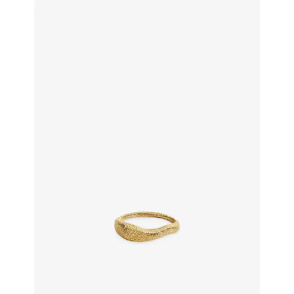 Monica Vinader Antica Textured 18ct Yellow Vermeil Stacking Ring - Gold