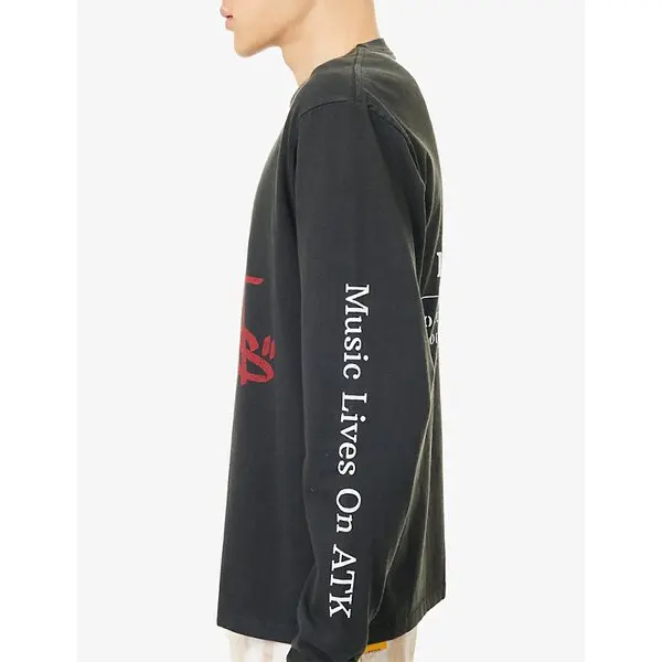 GALLERY DEPT. ブラック長袖シャツ Gallery Dept. Music Lives On Atk Long-Sleeve Cotton-Jersey T-Shirt