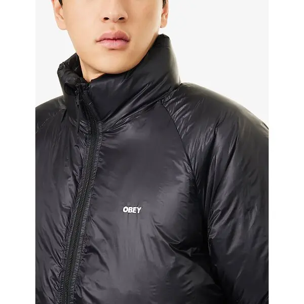 Obey Logo-embroidered Puffer Jacket