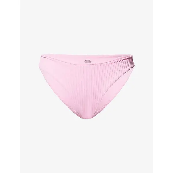 Monday Swimwear Seychelles Ribbed Bikini Bottoms - Cherry Blossom Matte Rib
