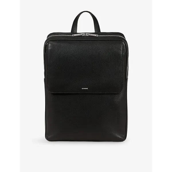 Sandro Leather Backpack - Black