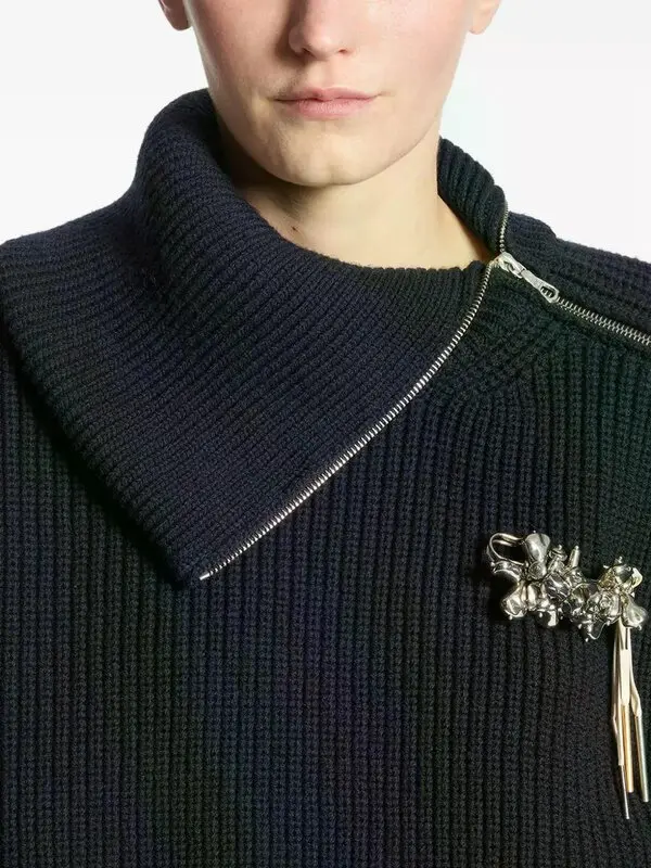 Dries Van Noten Jewel-Embellishment Pin Brooch - Silver | Editorialist