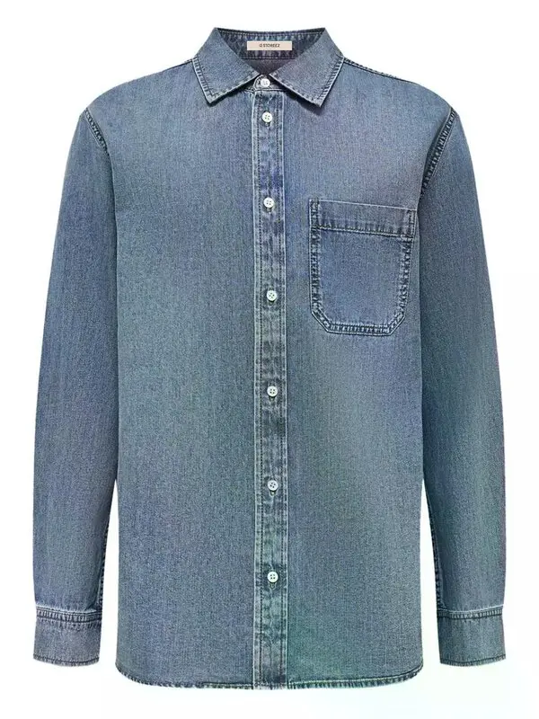 12 STOREEZ Pocket Denim Shirt