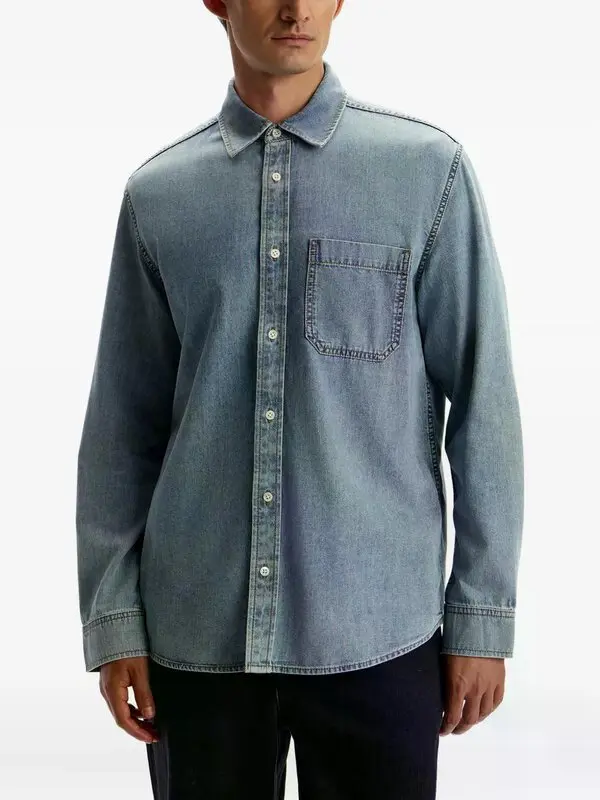 12 STOREEZ Pocket Denim Shirt