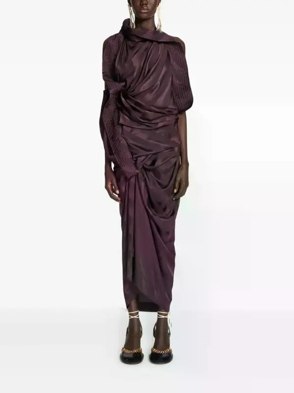 Dries Van Noten Draped-design Silk Maxi Dress