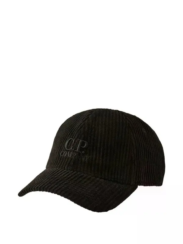 C.P. COMPANY Logo-embroidered Corduroy Cap - Black