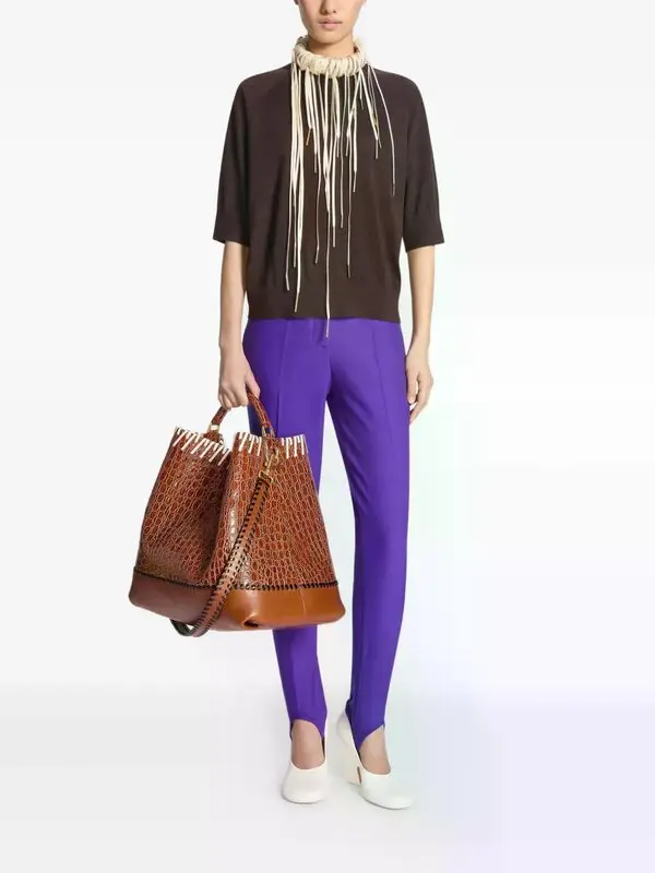 Dries Van Noten Embossed Leather Bucket Bag