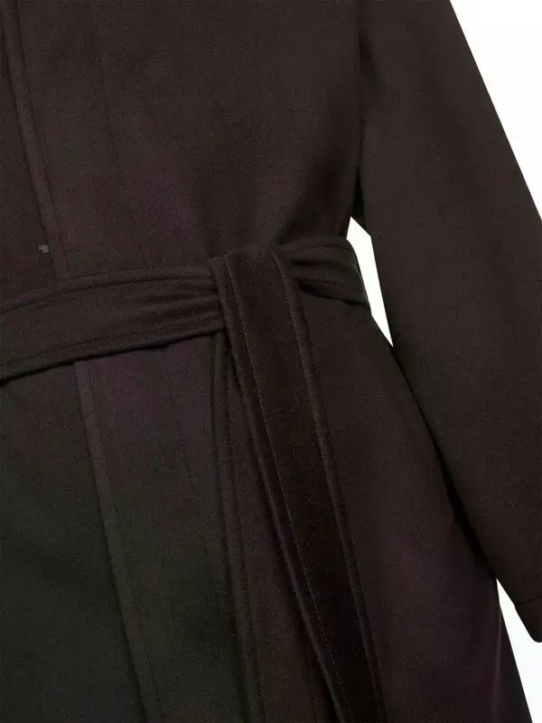 Tagliatore Lapel Belted Coat - Brown