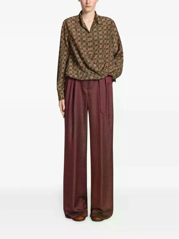Dries Van Noten Printed Wrap Shirt