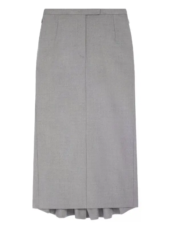 Dries Van Noten Pleated Tailored Midi Skirt