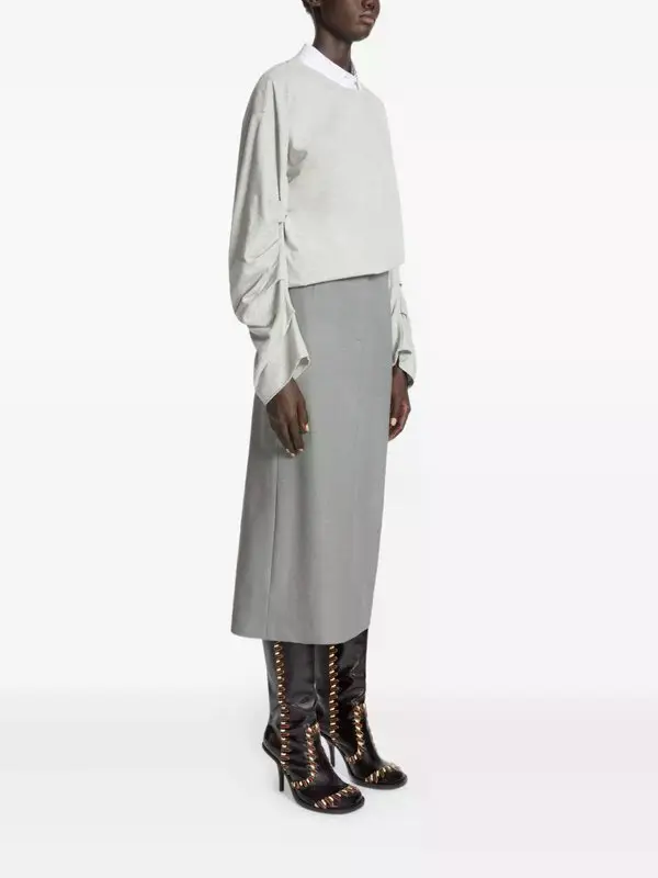Dries Van Noten Pleated Tailored Midi Skirt