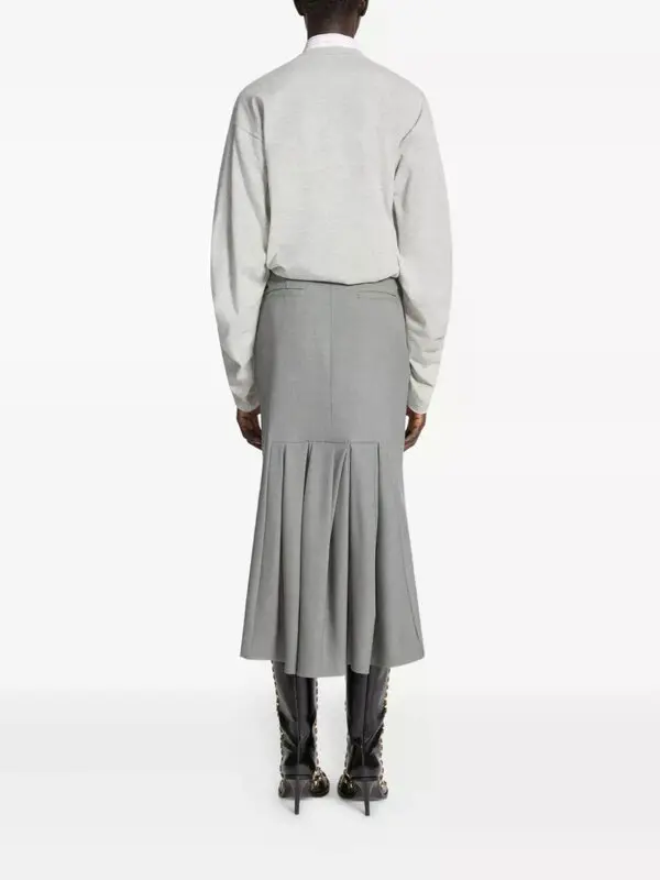 Dries Van Noten Pleated Tailored Midi Skirt