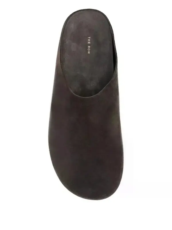 THE ROW Hudson Round-toe Mules - Brown