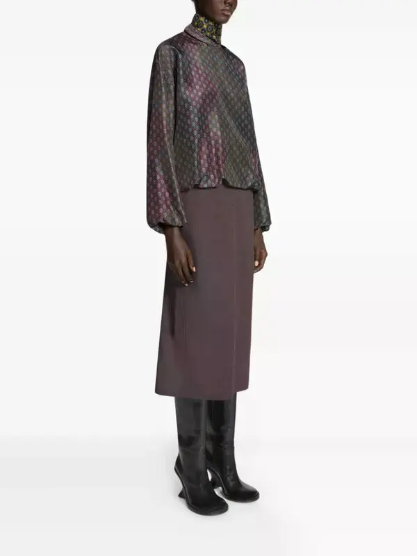 Dries Van Noten Tailored A-line Midi Skirt