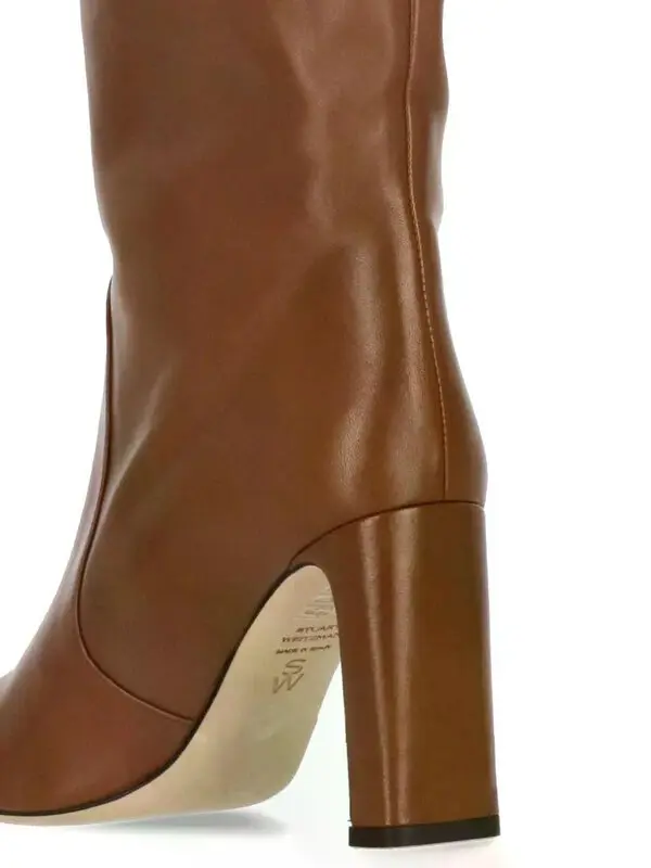 STUART WEITZMAN 90mm Babette Leather Knee-high Boots