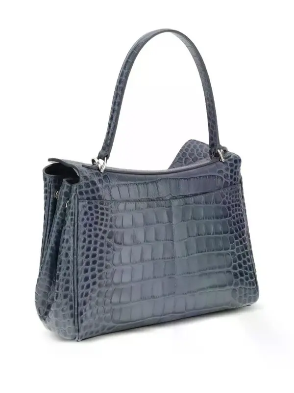 Balenciaga Rodeo Small Crocodile-effect Tote Bag - Blue