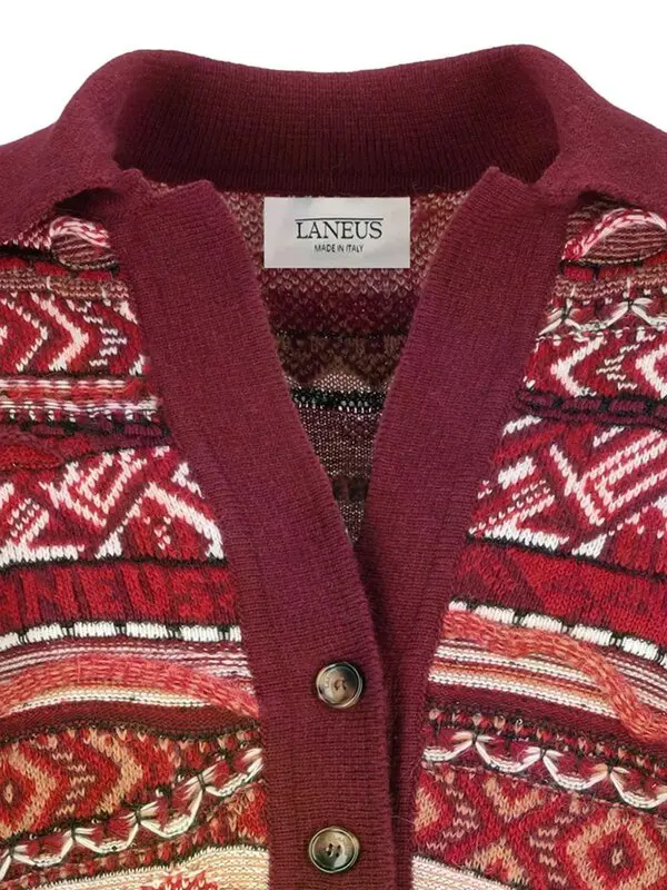 LANEUS Patterned Polo Knitwear