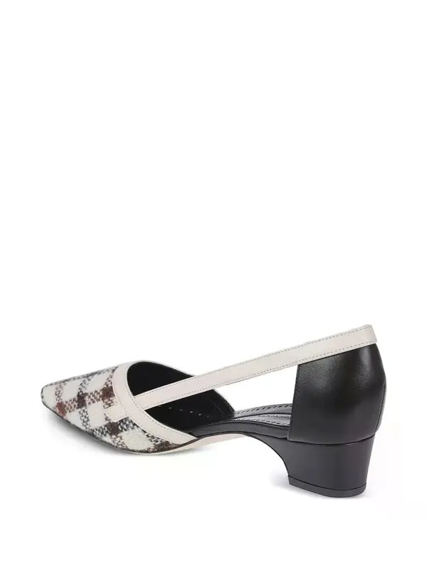 Manolo Blahnik Check-patterned Mid-heel Pumps