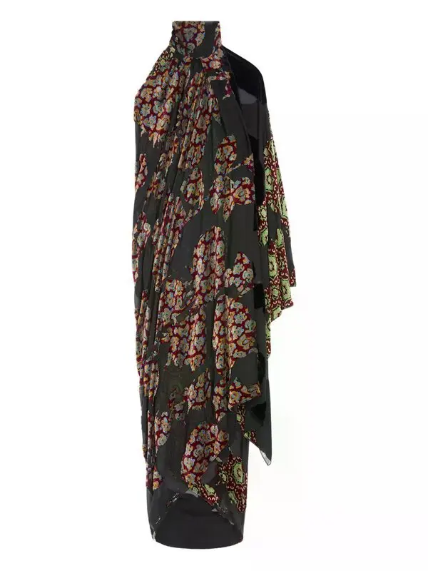 Dries Van Noten Patchwork Asymmetric Maxi Dress