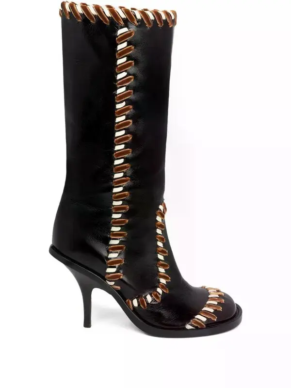Dries Van Noten 90mm Braided Leather Boots