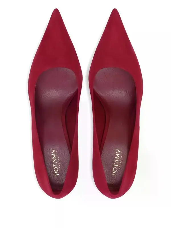 POTAMY 100mm Suede Heeled Pumps - Red