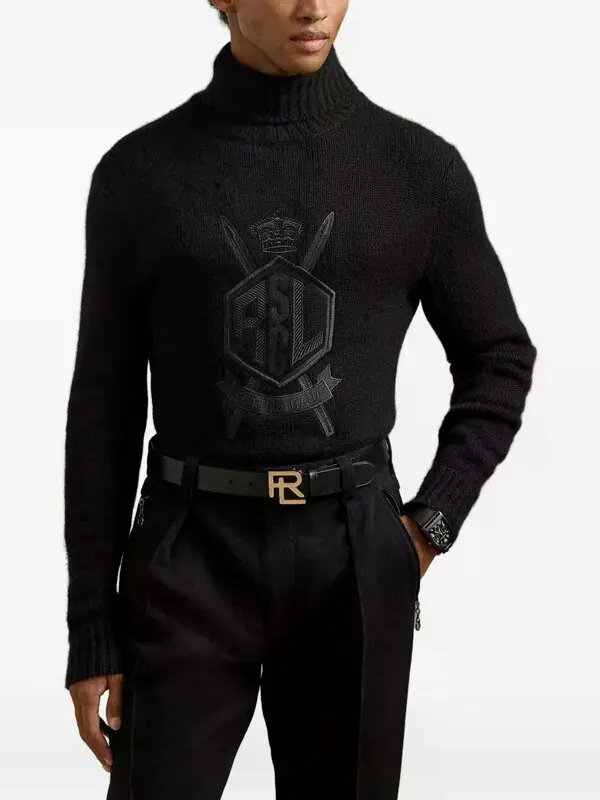Ralph Lauren Purple Label Embroidered Turtleneck Pullover