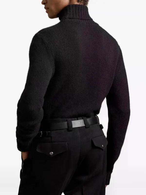 Ralph Lauren Purple Label Embroidered Turtleneck Pullover