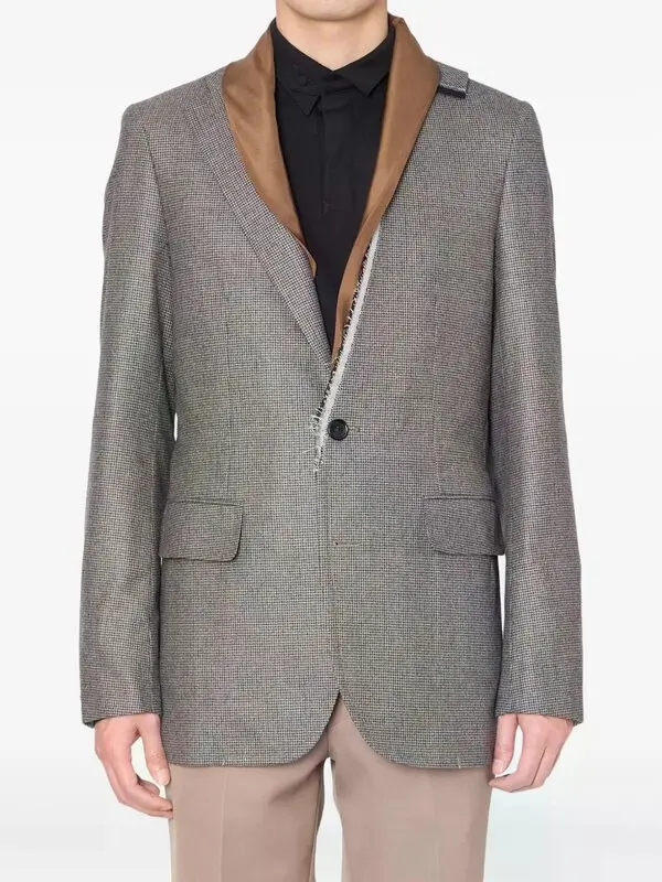 Kolor Houndstooth Frayed-edge Blazer