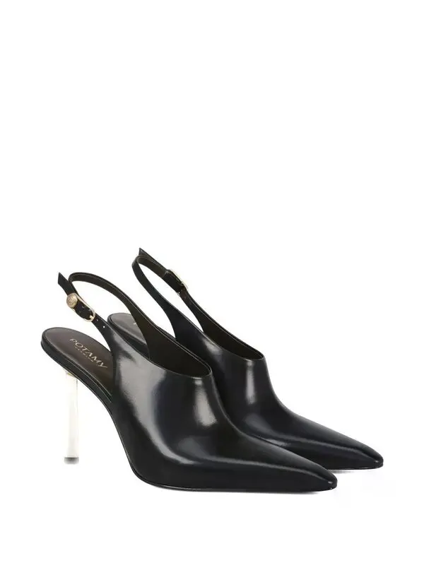 POTAMY 50mm Leather Heeled Pumps
