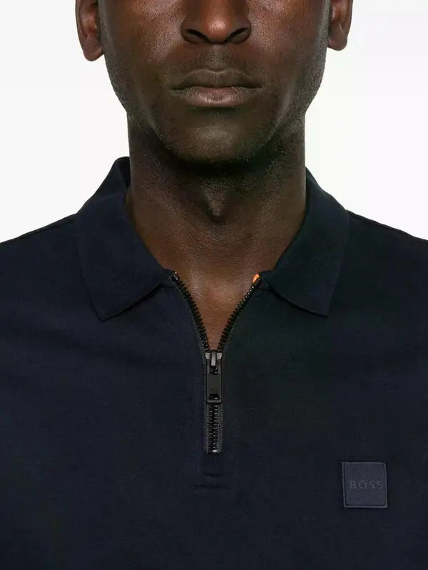 BOSS Zip-neck Logo Polo Shirt