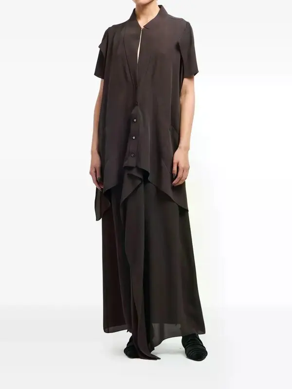 Giorgio Armani Button-detailed Layered Maxi Dress