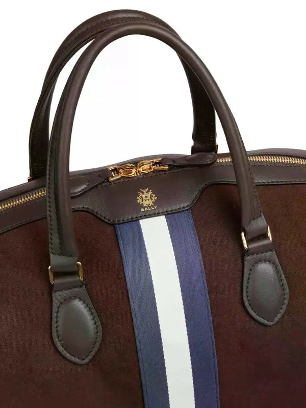 Bally Striped Luggage Bag With Logo Detail
