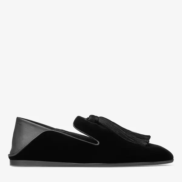 JIMMY CHOO Eliot Velvet Slippers With Tassel