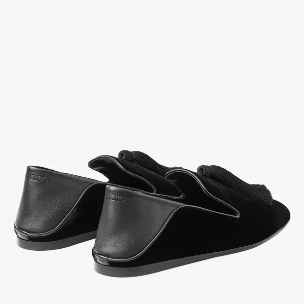 JIMMY CHOO Eliot Velvet Slippers With Tassel
