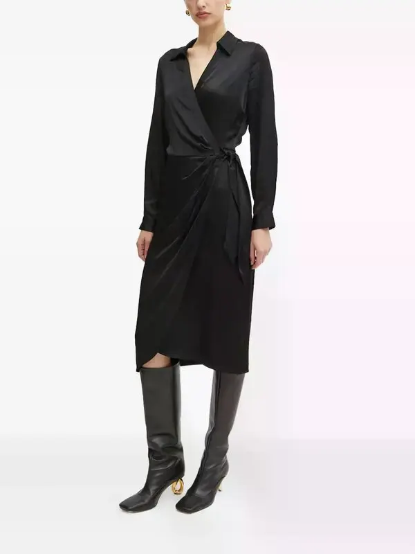 Guess Wrap Tie Midi Dress