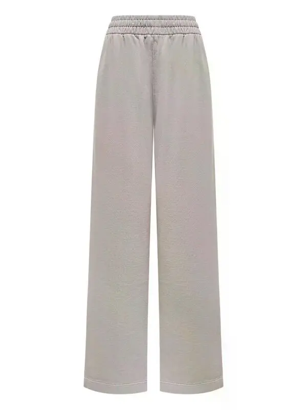 12 STOREEZ Garment-dyed Elasticated Sweatpants - Grey