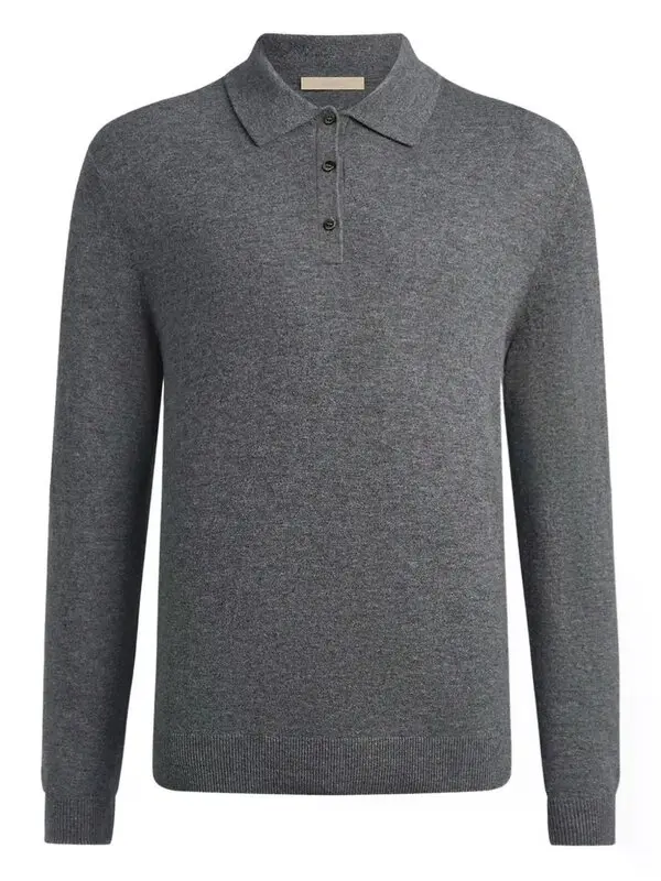 12 STOREEZ Buttoned Polo Top - Grey
