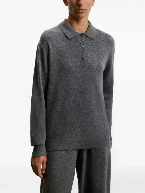 12 STOREEZ Buttoned Polo Top - Grey