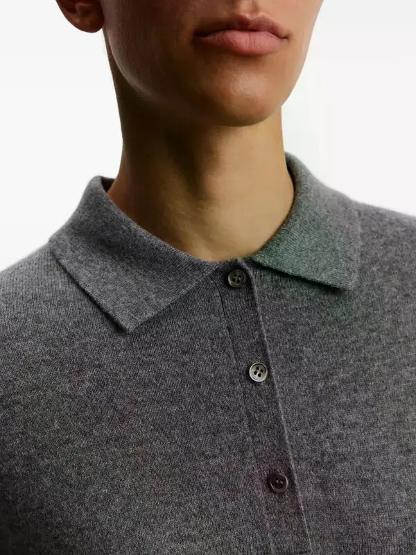 12 STOREEZ Buttoned Polo Top - Grey