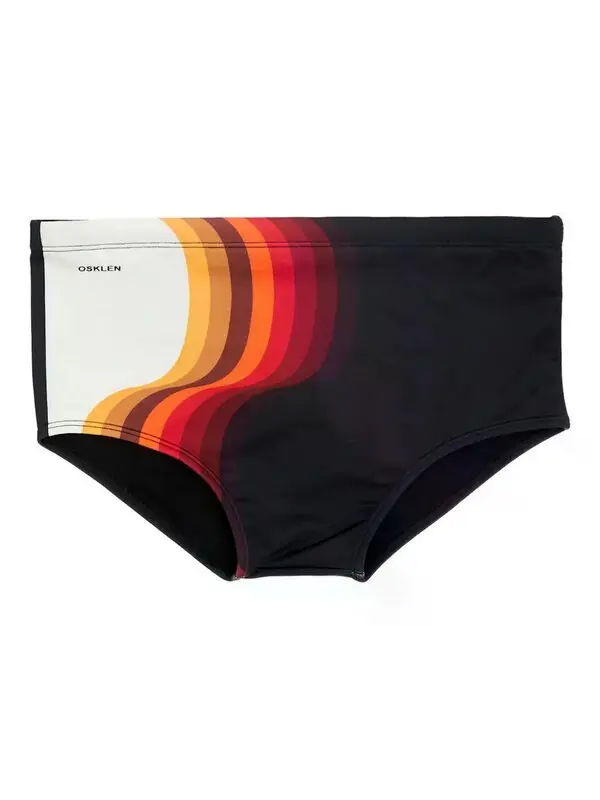 OSKLEN Wave-pattern Swim Briefs - Black