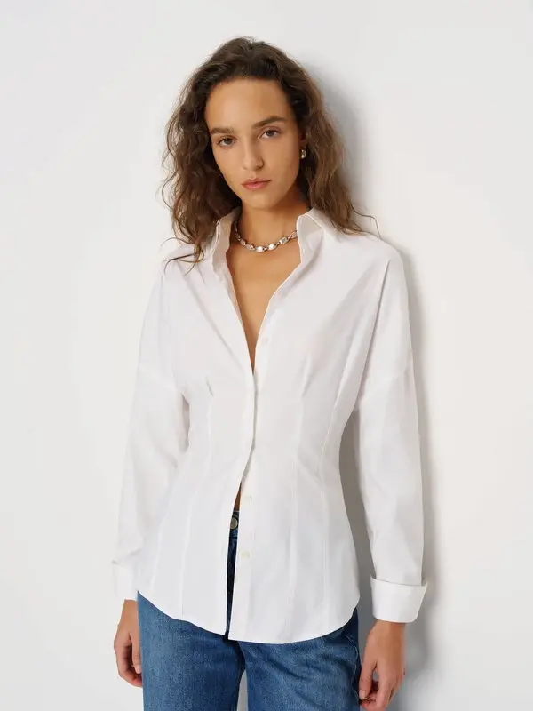 REFORMATION Vanta Shirt - Ivory