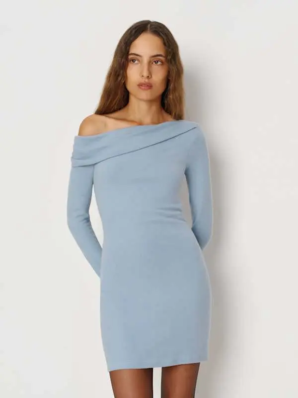 Reformation Elio Knit Dress | Blue | XL