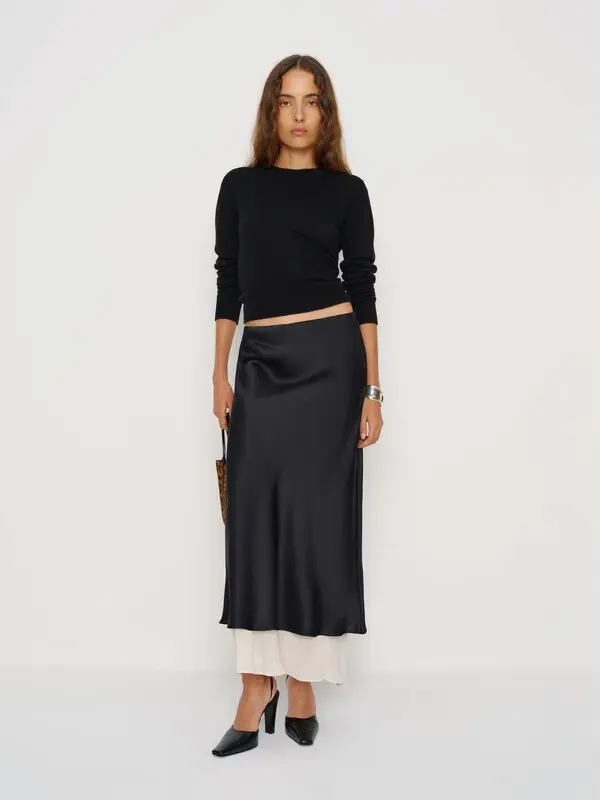 REFORMATION Marcia Silk Midi Skirt
