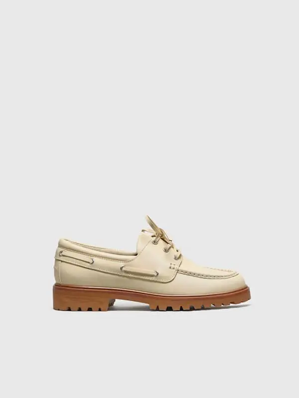 REFORMATION Oakland Boat Loafer - Cream Puff Leather
