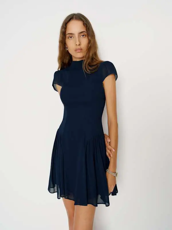 REFORMATION Maven Mini Dress - Blue