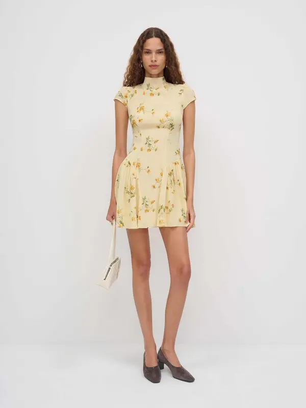 REFORMATION Maven Mini Dress - Yellow