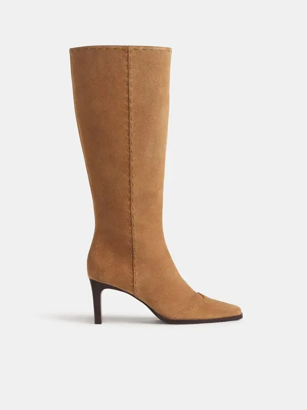 REFORMATION Claudette Knee High Boots - Natural