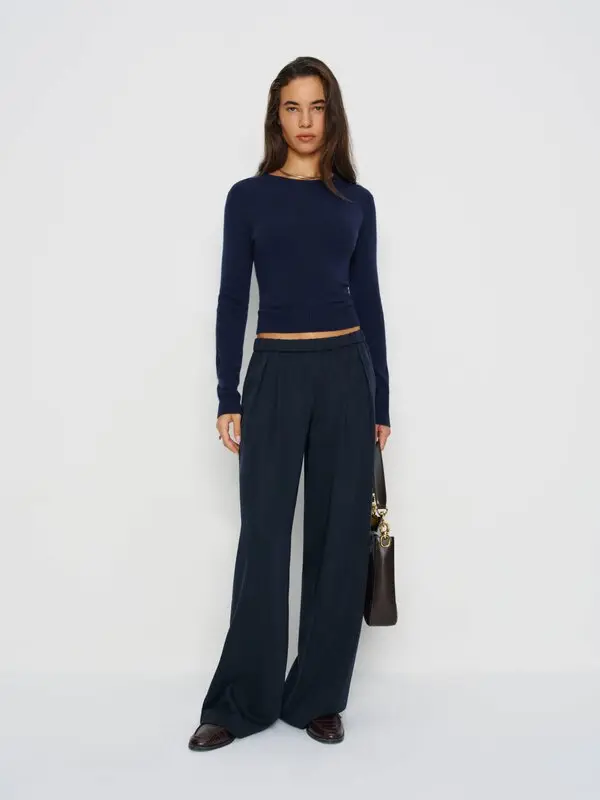 REFORMATION Petites Marion Low Rise Pant - Midnight